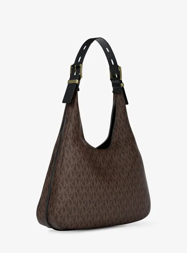Michael Kors Nolita Large Signature Logo Shoulder Bag - Brown