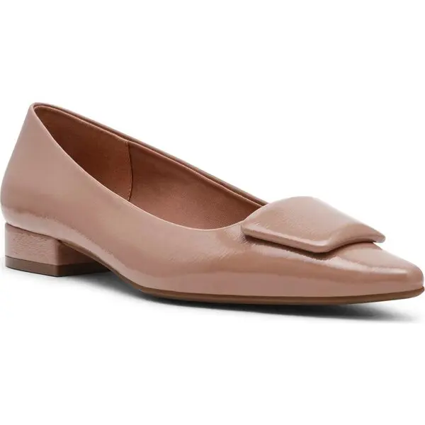 Anne Klein Crawford Pointed Toe Flat - Beige Patent