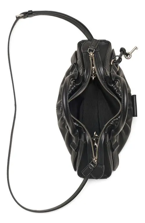 Marc Jacobs The Suede Cristina Small Crossbody Satchel - Black Leather