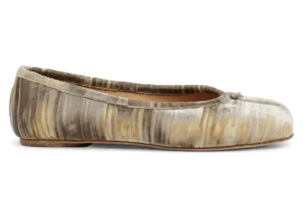 MAISON MARGIELA Tabi Ballerina Velvet - Petrified Oak