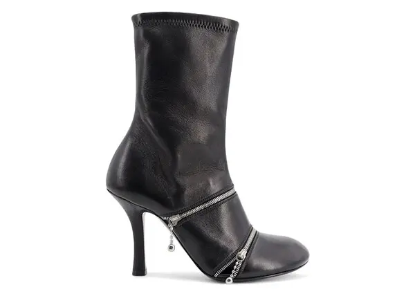 Burberry Zip-detailed Peep Toe Ankle Boots