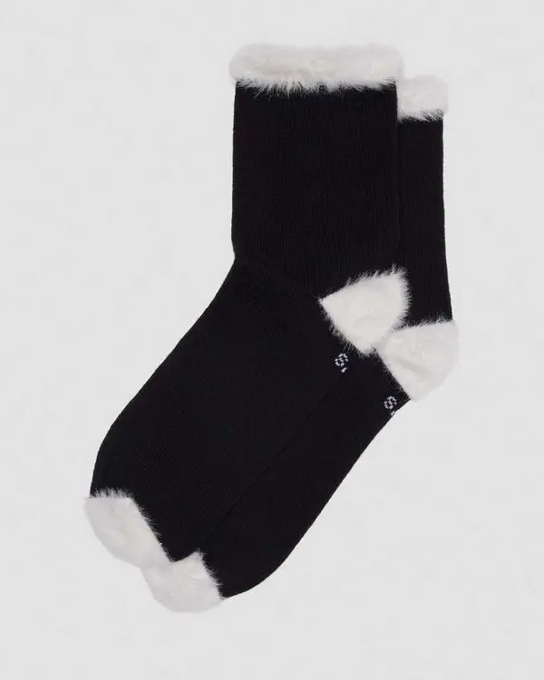 Dr. Martens Faux Fur Organic Cotton Blend Socks - Black