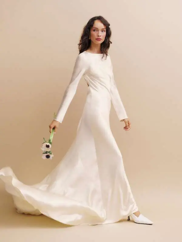white silk dress reformation Ailsa Silk Dress