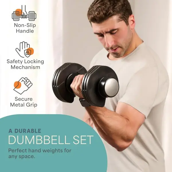 LIFEPRO 25lbs Adjustable Dumbbells
