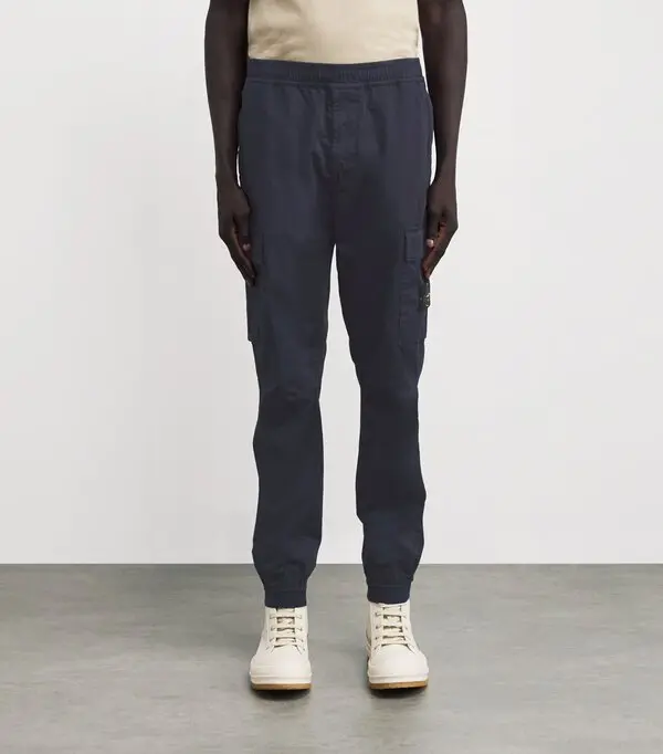 Stone Island Cotton-blend Cargo Trousers - Navy