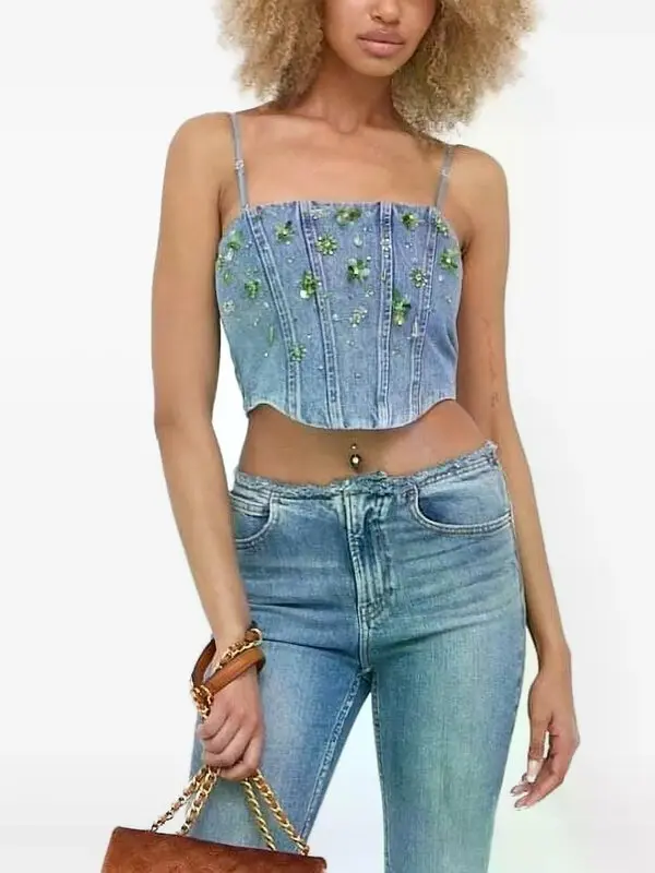 Miss Sixty Embellished Denim Top
