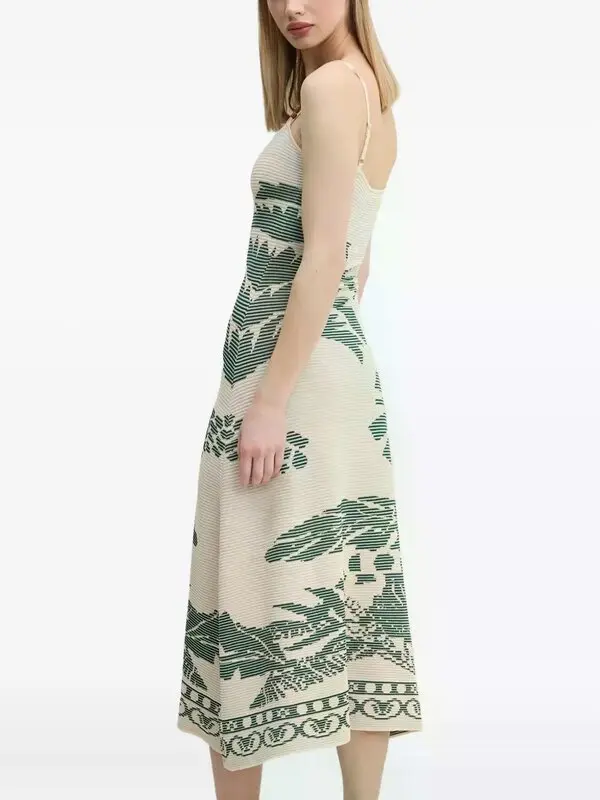 Desigual Palm-textured Midi Dress