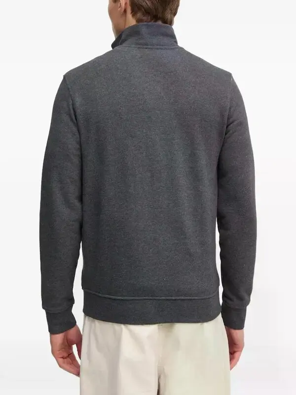 Guess Logo-embroidered Zip-up Sweatshirt