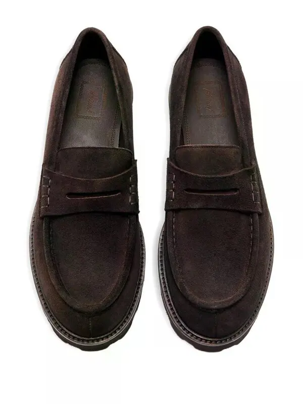 Brioni Penny-strap Suede Loafers
