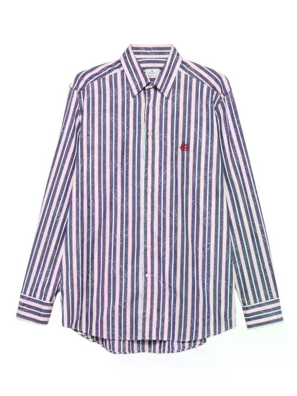 Etro Striped Floral Shirt - Blue