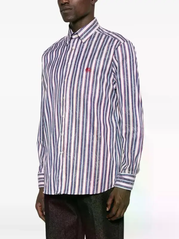 Etro Striped Floral Shirt - Blue
