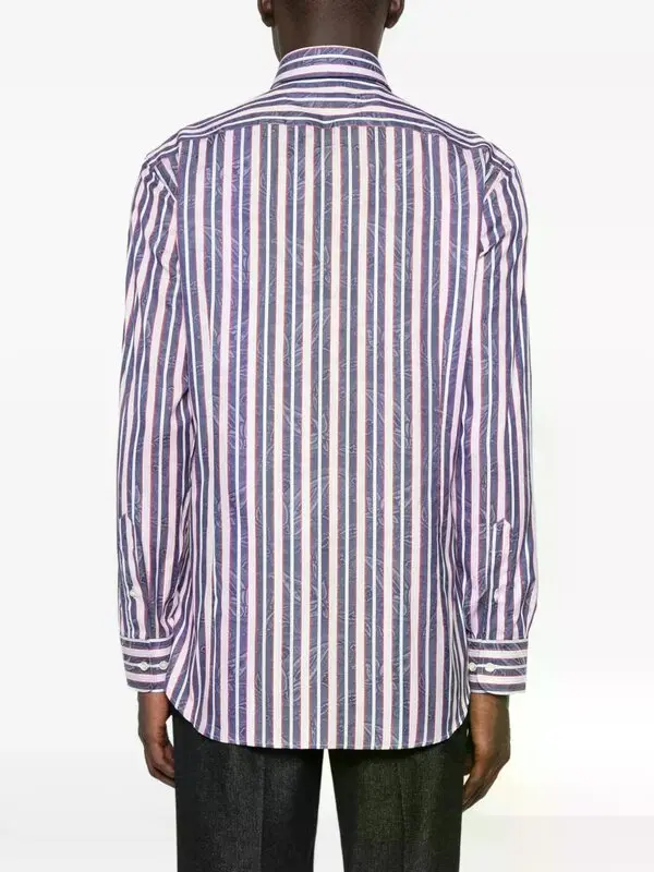 Etro Striped Floral Shirt - Blue