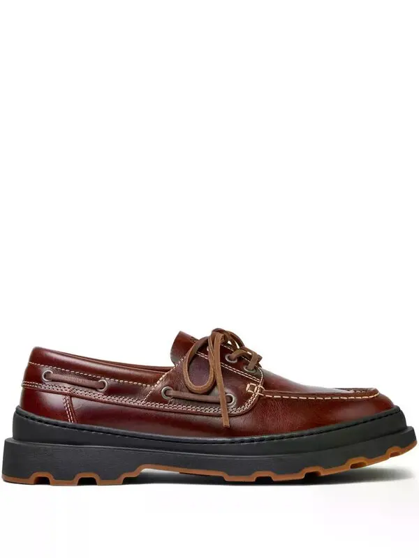 Camper Brutus Leather Lace-up Loafers - Red