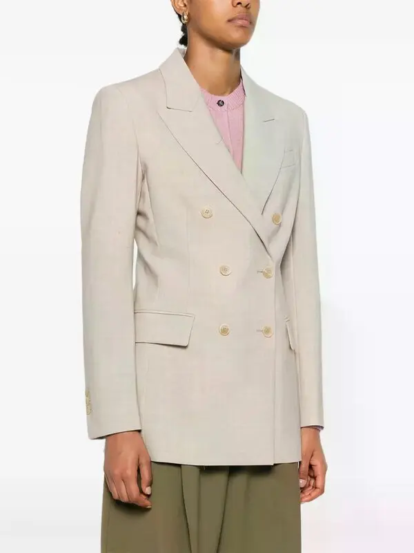 P.a.r.o.s.h Double-breasted Wool Blazer - Neutrals