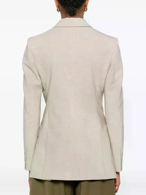 P.a.r.o.s.h Double-breasted Wool Blazer - Neutrals