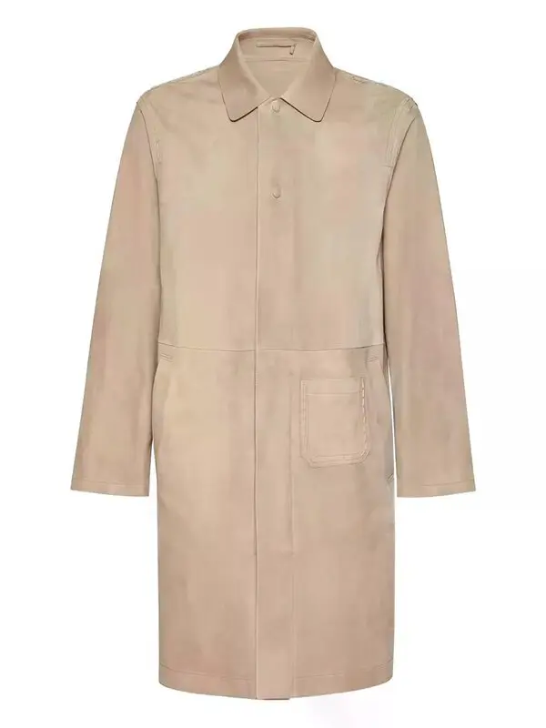 FERRAGAMO Suede Leather Coat
