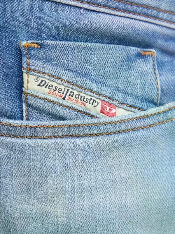 DIESEL Cotton Jeans With Logo Plaque