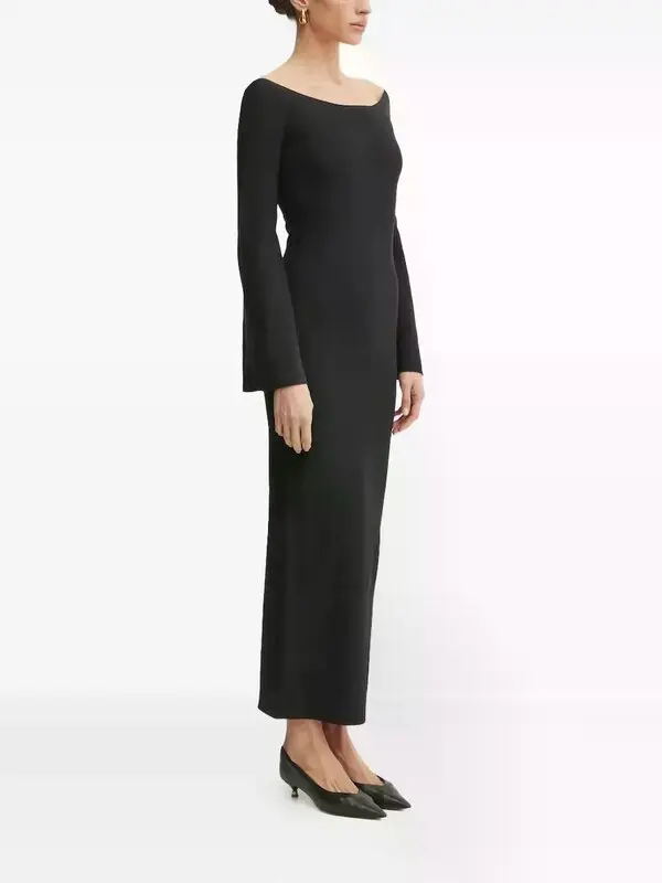 Liviana Conti Boat-Neck Maxi Dress With Bell Sleeves In Black - 35% Off |  Editorialist