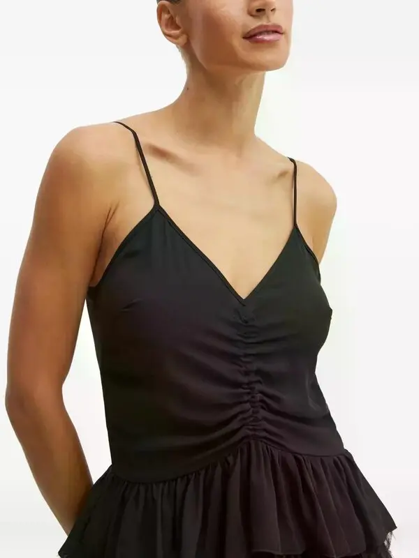 SILVIAN HEACH Ruffled Feather-trimmed Mini Dress