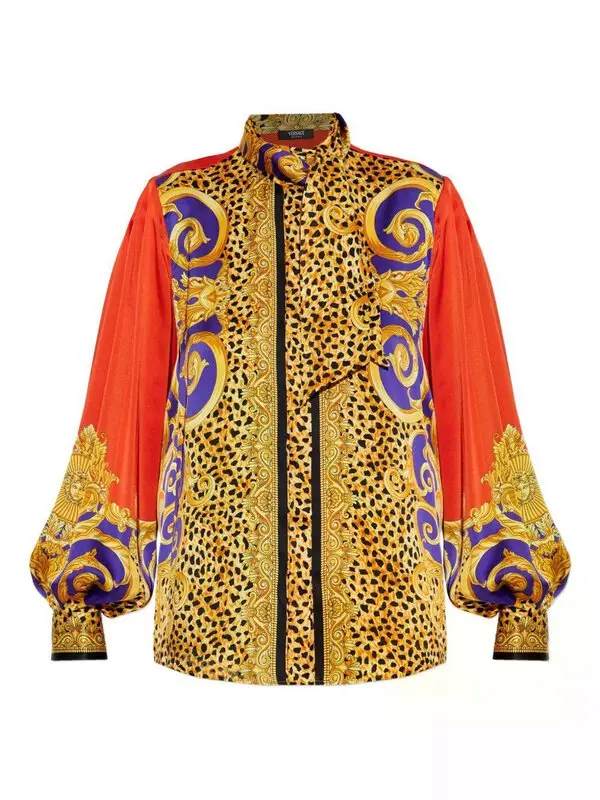 Versace Baroque-print Top - Orange