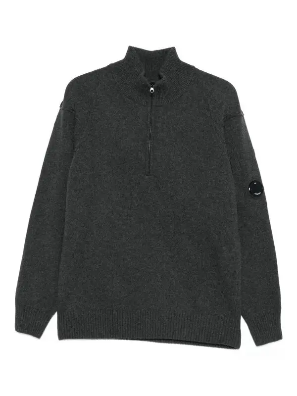 C.P. COMPANY Half-zip Wool Sweater - Brown