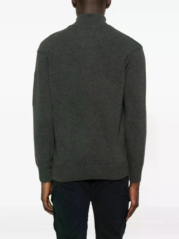C.P. COMPANY Half-zip Wool Sweater - Brown