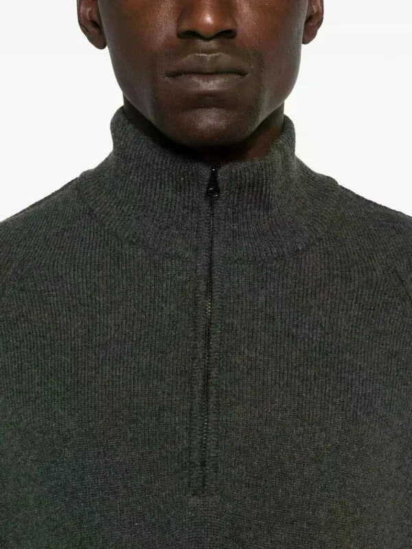 C.P. COMPANY Half-zip Wool Sweater - Brown