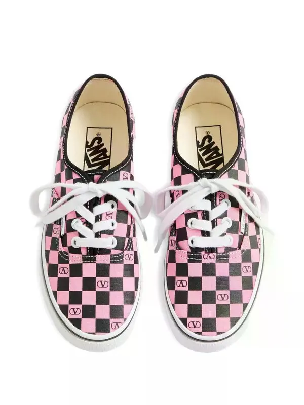Valentino Garavani X Vans Low-top Fabric Sneakers With Vlogo Checkerboard Print - Pink