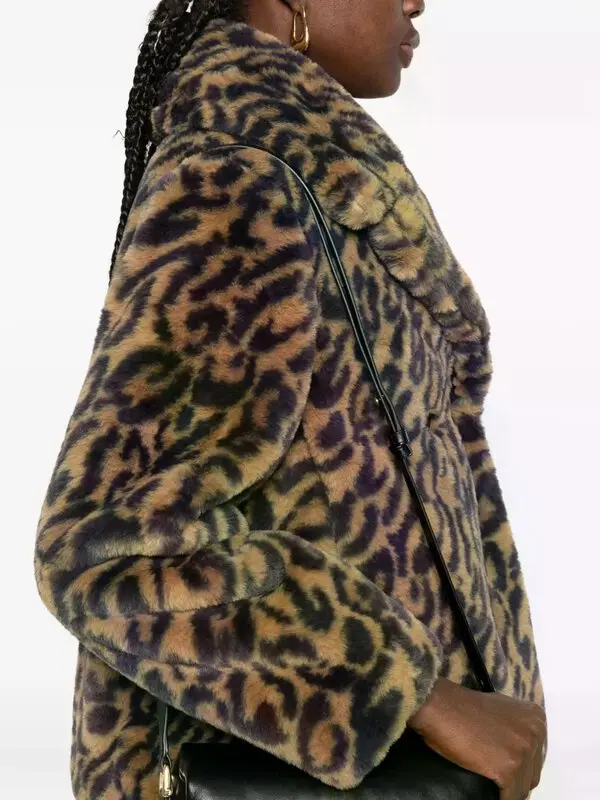 A.p.c. Leopard Print Double-breasted Jacket - Brown