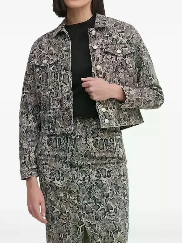 JOOP! Snake-print Denim Jacket