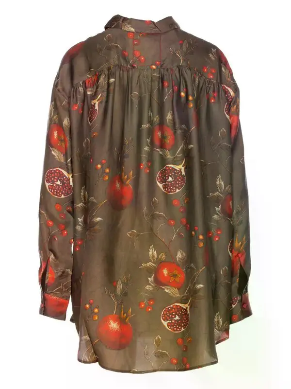 UMA WANG Pomegranate Print Buttoned Top