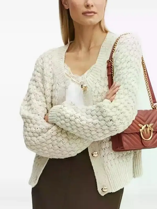 SILVIAN HEACH Textured Knit Button-down Cardigan