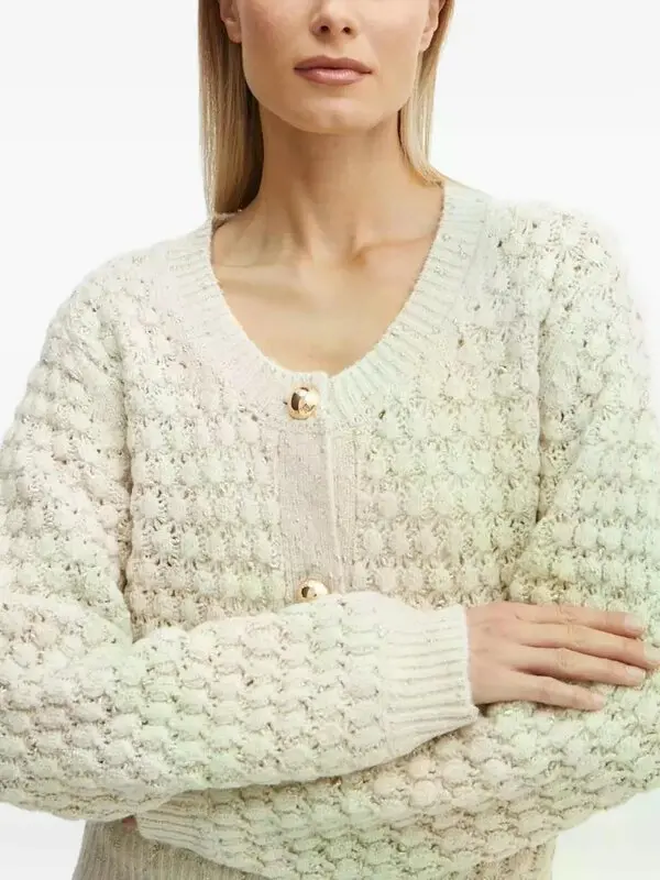 SILVIAN HEACH Textured Knit Button-down Cardigan