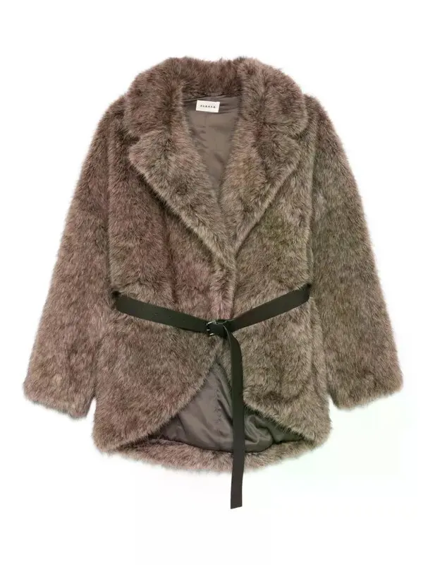 P.a.r.o.s.h Belted Faux Fur Jacket