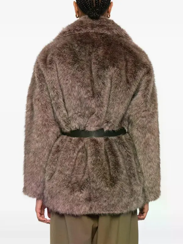 P.a.r.o.s.h Belted Faux Fur Jacket