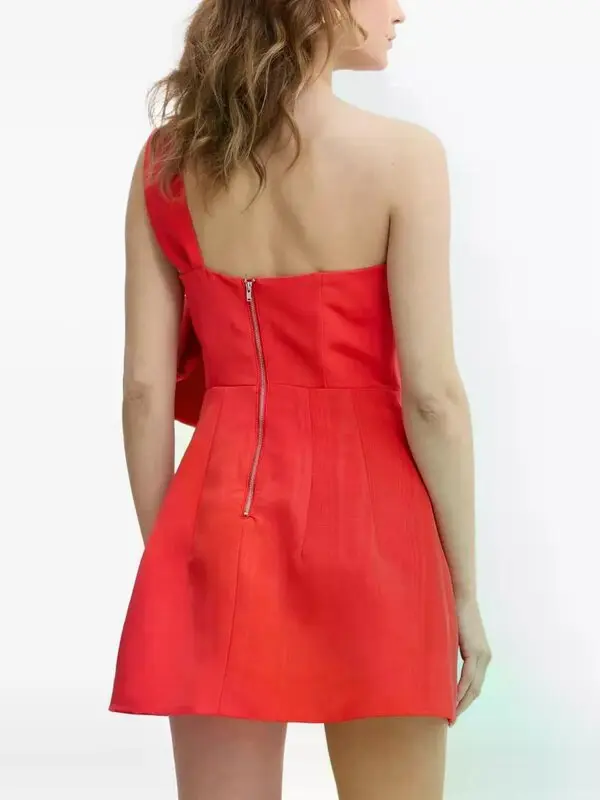 Bardot Bow-detail One-shoulder Mini Dress