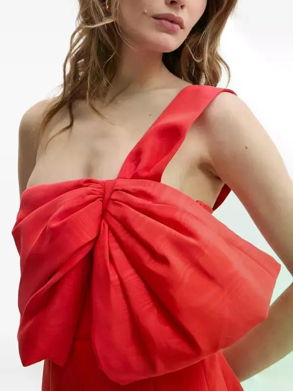 Bardot Bow-detail One-shoulder Mini Dress