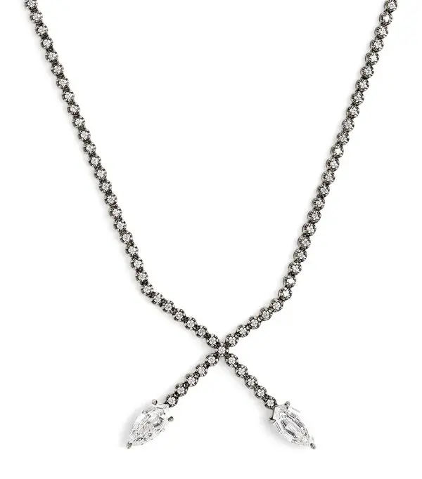 Eva Fehren Diamond X Necklace - Black