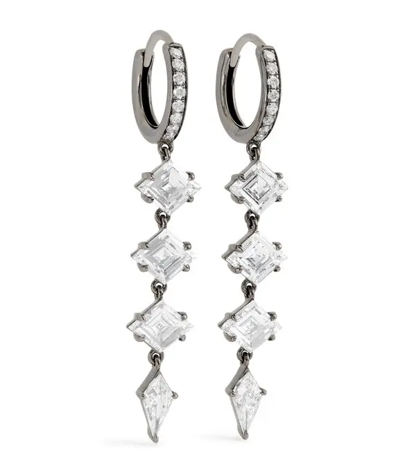Eva Fehren Rattlesnake Boa Diamond Earrings - Black