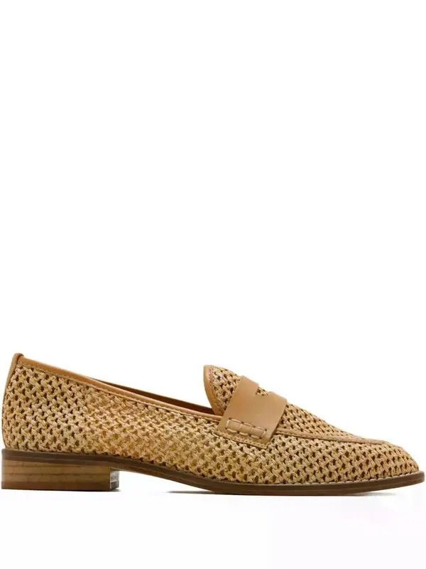 ANDREA GOMEZ Woven Penny Loafers