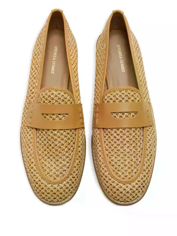 ANDREA GOMEZ Woven Penny Loafers