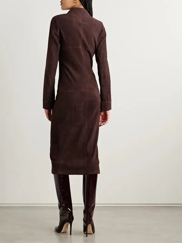 Stouls Becky Suede Midi Dress - Brown - 50% Off