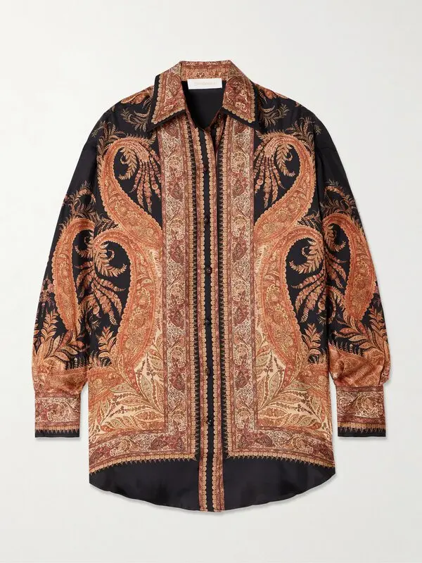 Zimmermann Paisley-print Silk Shirt - Black