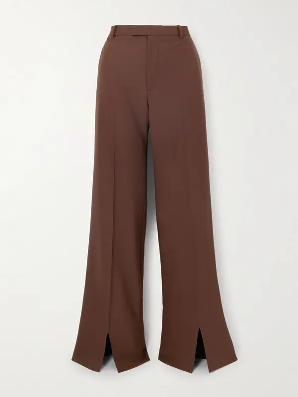 Gucci Wool-blend Wide-leg Pants With Slit Cuff