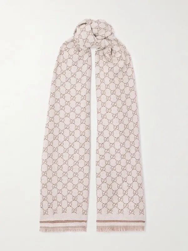 Gucci Wool-jacquard Scarf - Ivory