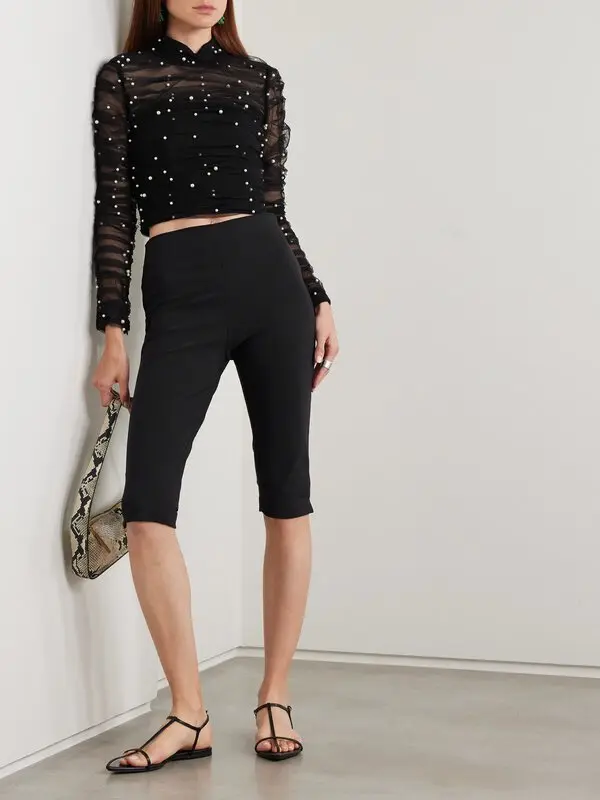 Aje Juniper Embellished Tulle Blouse