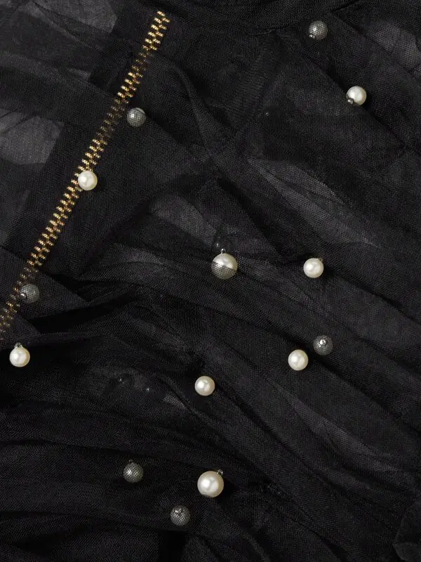 Aje Juniper Embellished Tulle Blouse