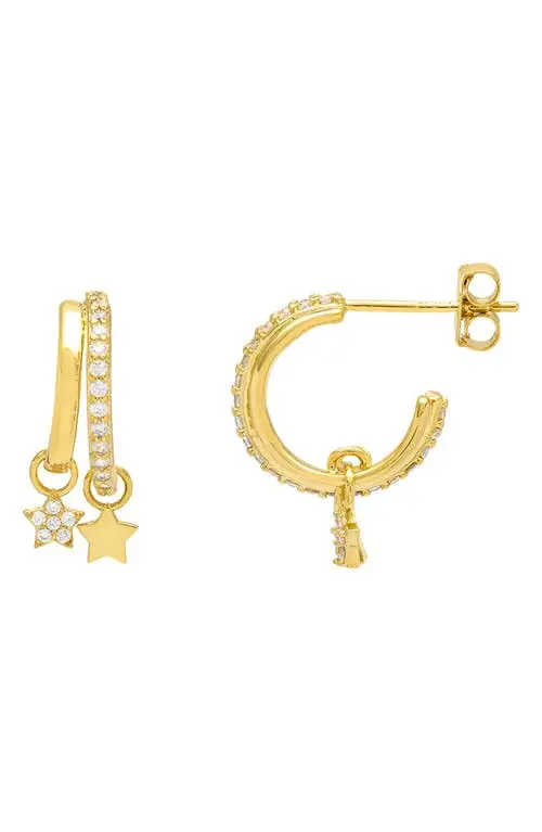 Estée Lauder Duo Pavé Star Hoop Earrings - Gold