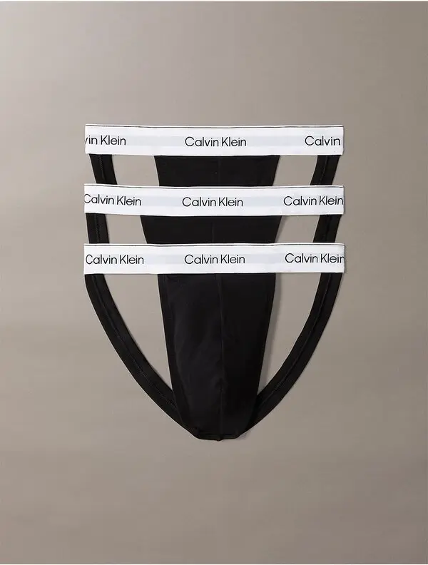 Calvin Klein Icon Cotton Stretch 3-pack Jock Strap - Black