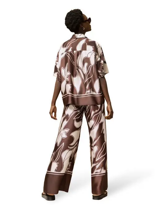 RO&ZO Printed Wide Leg Trousers